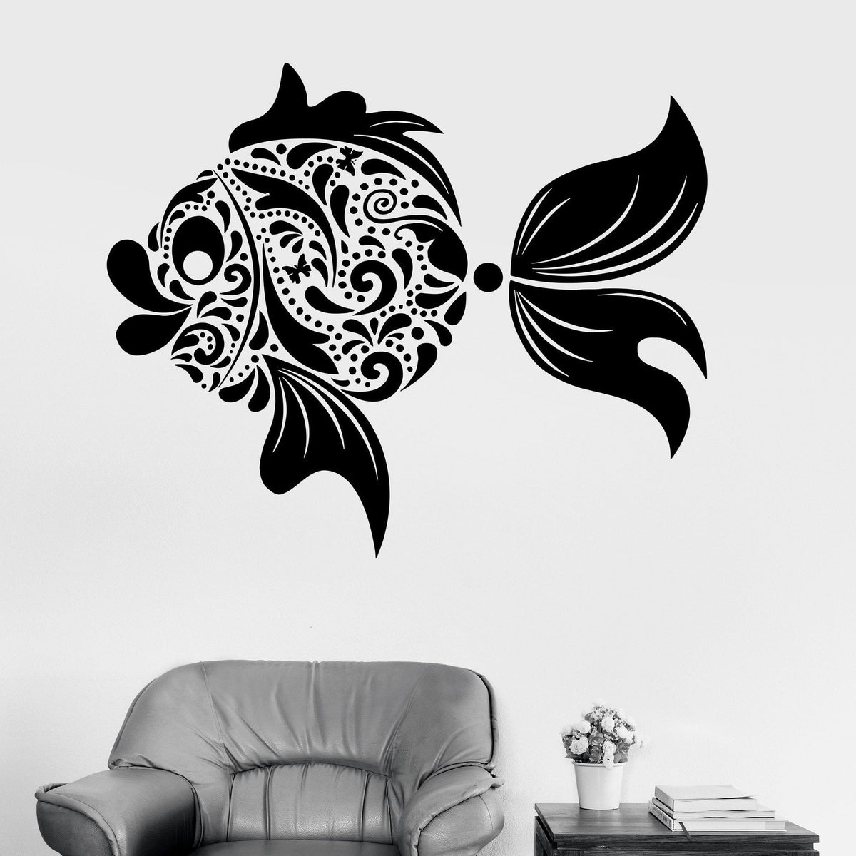 Vinyl Wall Decal Fish Patterns Marine Theme Children's Room Stickers U ...