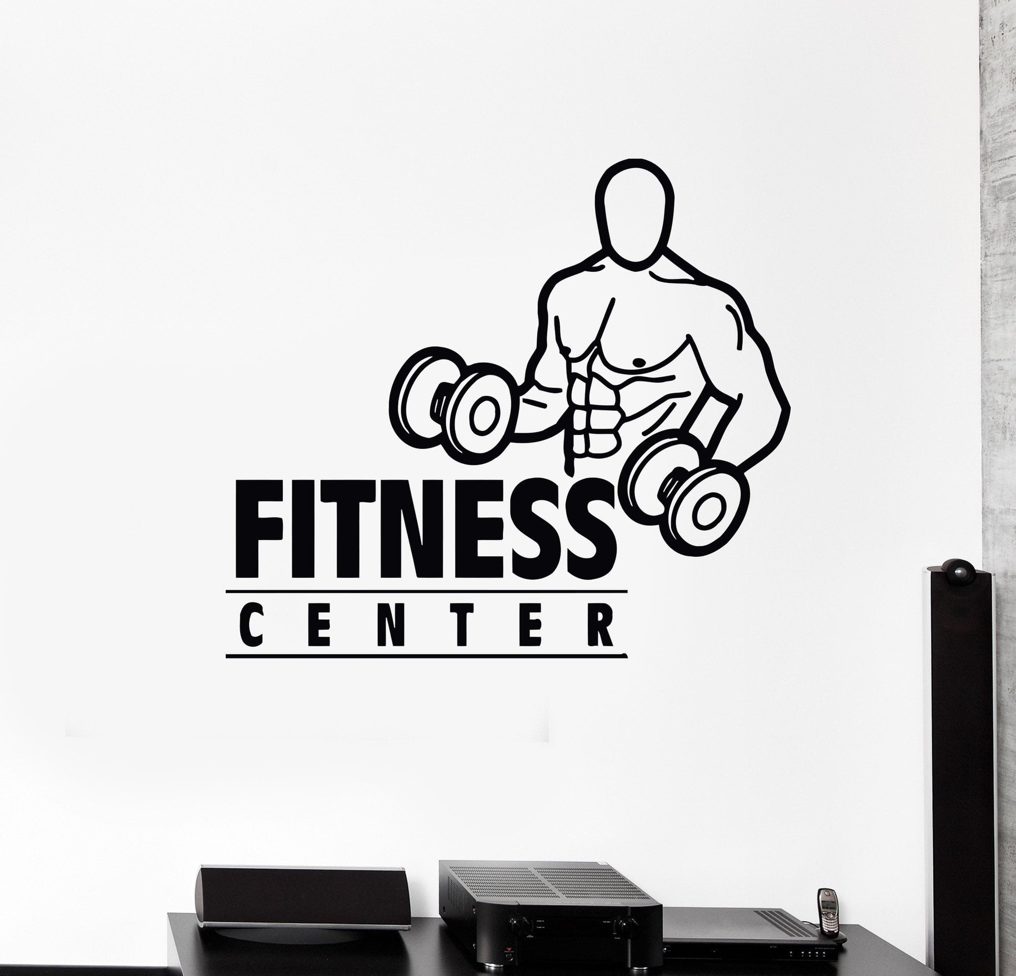 Vinyl Wall Decal Fitness Center Gym Bodybuilding Sports Stickers Mural ...