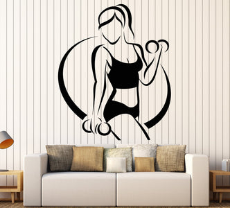 Vinyl Wall Decal Fitness Gym Sport Girl Beautiful Body Health Stickers ...