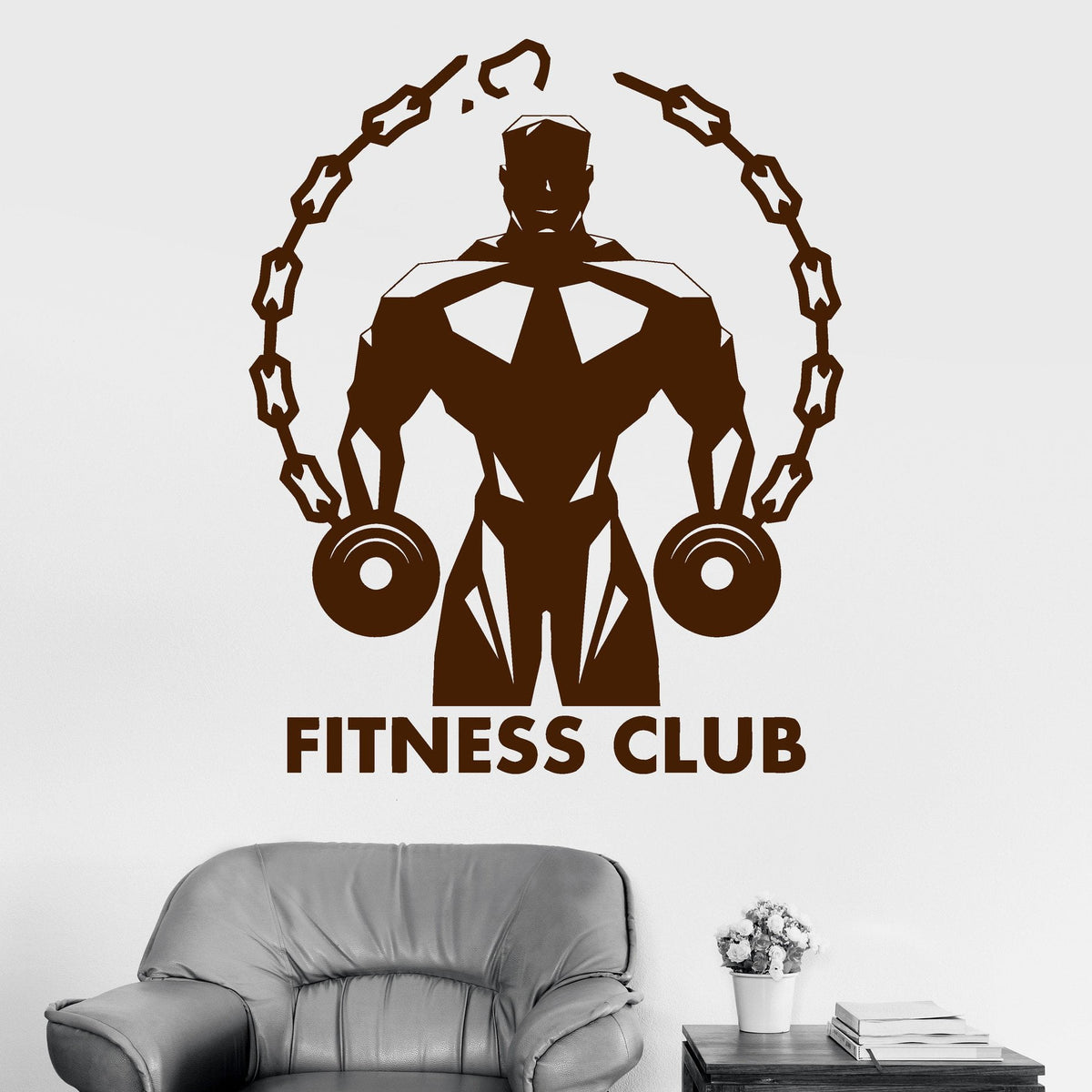 Vinyl Wall Decal Fitness Club Gym Muscled Bodybuilding Sports Stickers ...