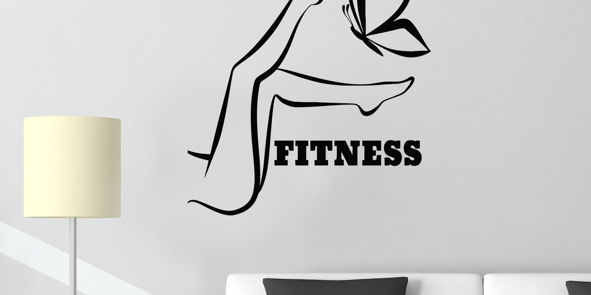 Vinyl Wall Decal Fitness Girl Woman Legs Gym Motivation Stickers Mural ...