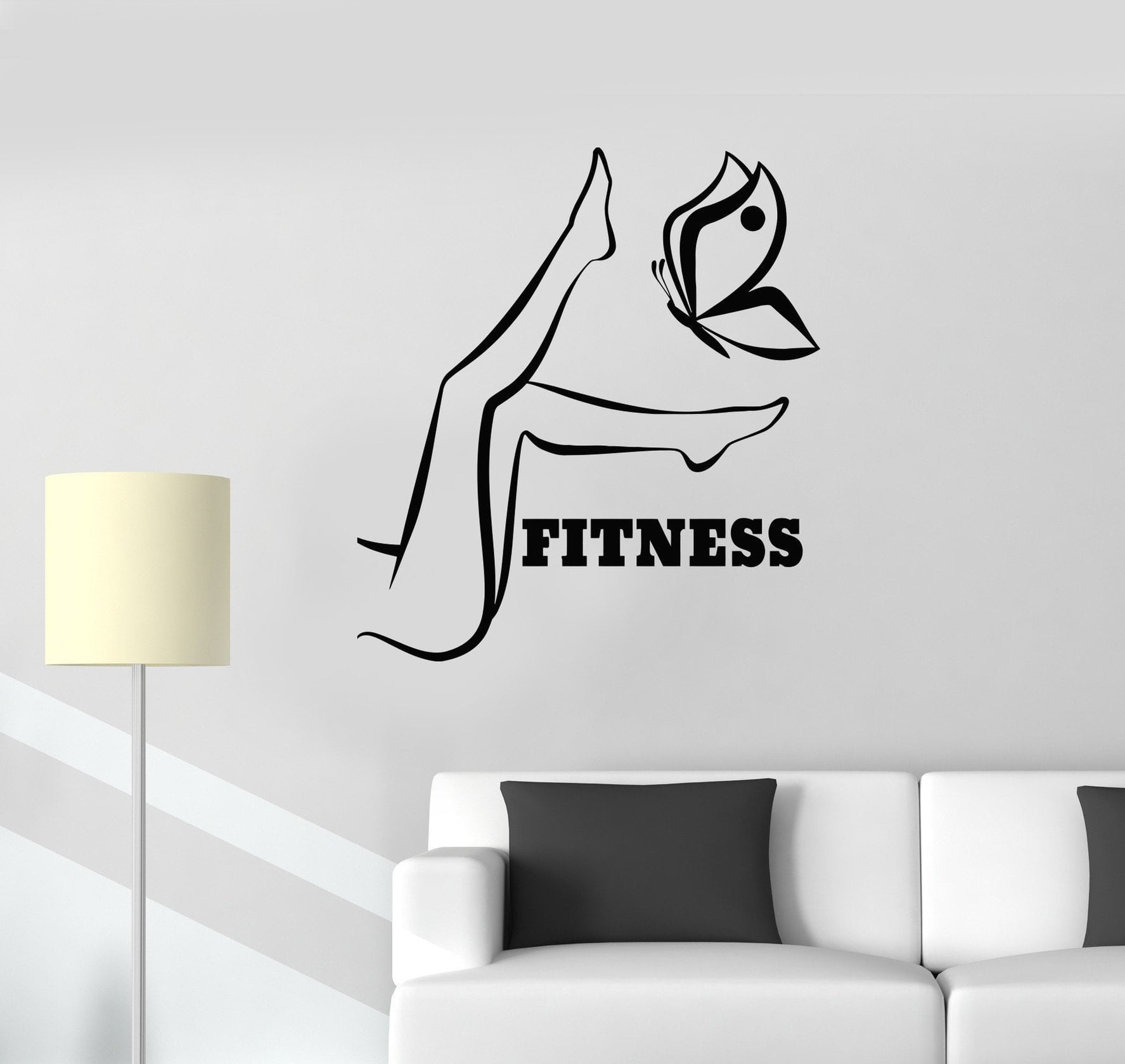 Vinyl Wall Decal Fitness Girl Woman Legs Gym Motivation Stickers Mural ...