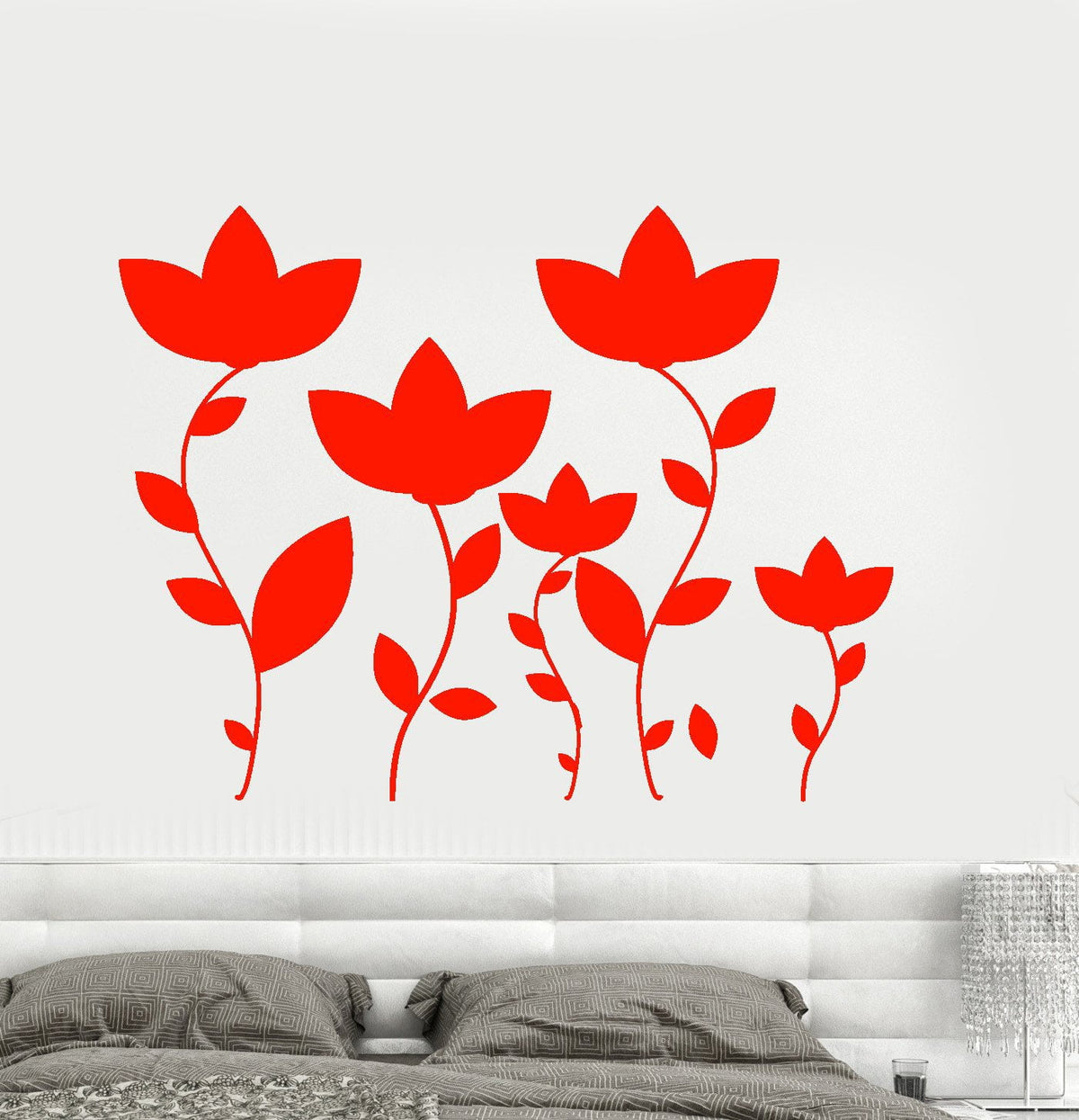 Vinyl Wall Decal Beautiful Art Flower Garden Nature Bedroom Design Sti ...