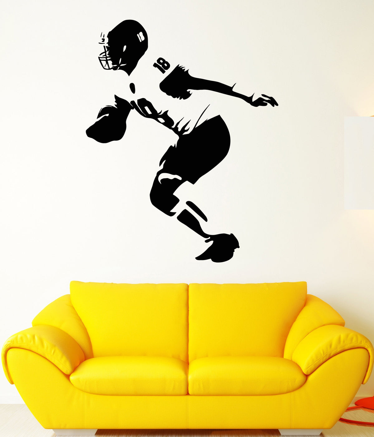 Vinyl Wall Decal American Football Player Sport Helmet Stickers Unique ...