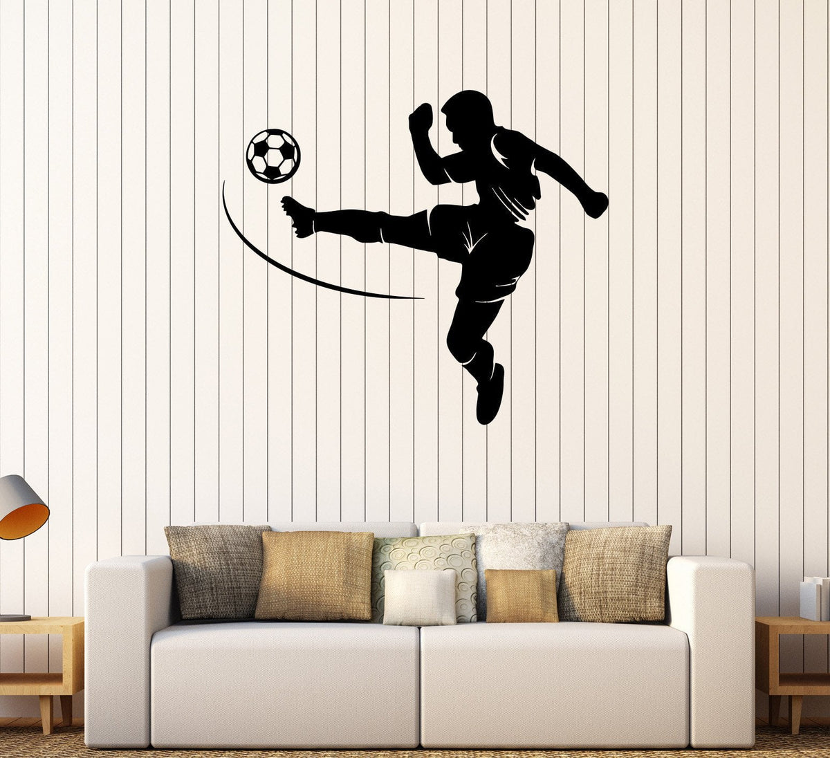 Vinyl Wall Decal Soccer Player Sport Teen Room Boy Stickers Unique Gif ...