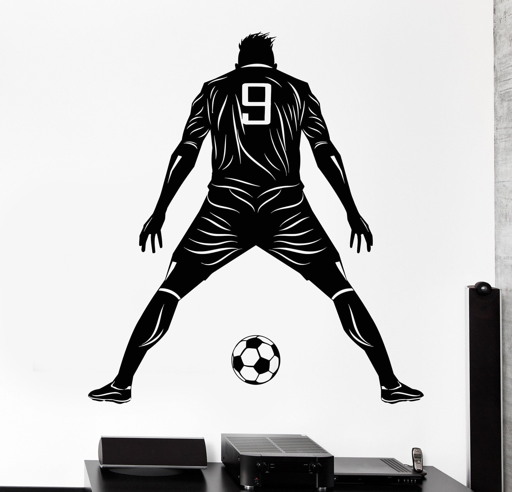 Vinyl Wall Decal Footballer Football Player Ball Soccer Player Sticker ...