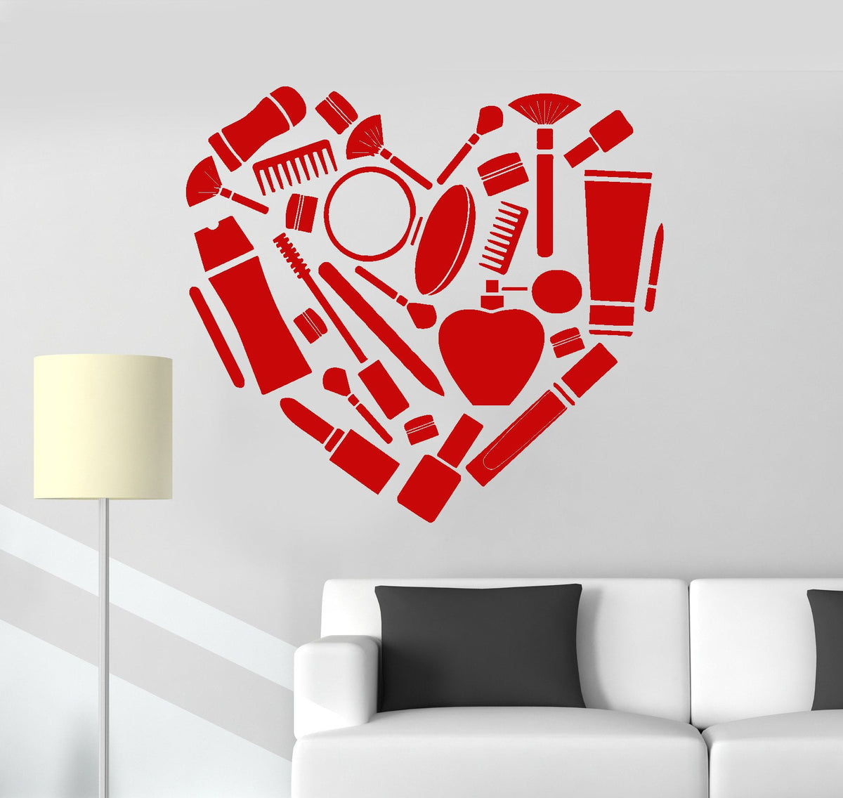 Vinyl Wall Decal Cosmetics Makeup Fashion Beauty Centre Woman Stickers ...