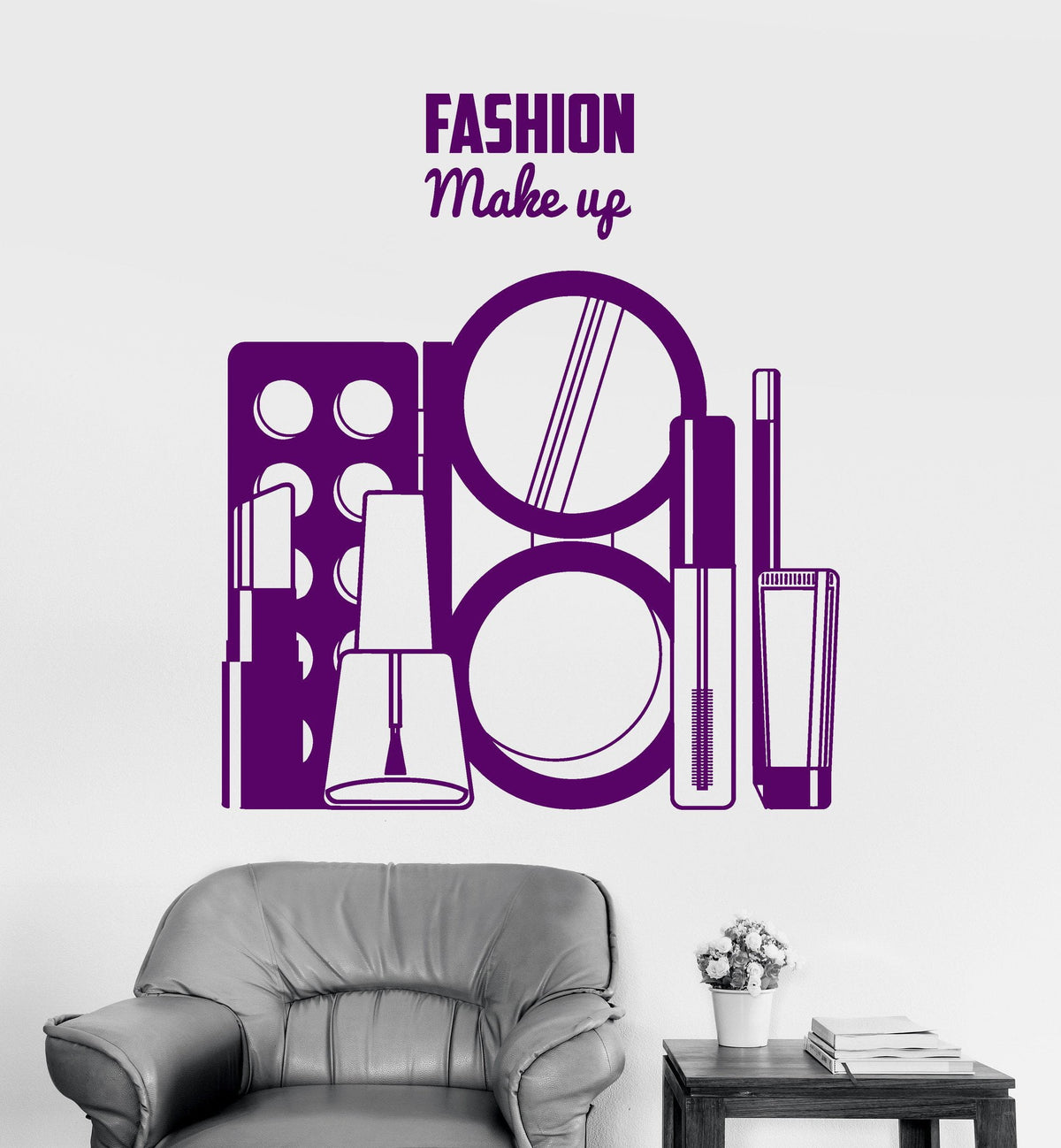 Vinyl Wall Decal Beauty Salon Girl Room Fashion Makeup Style Stickers ...