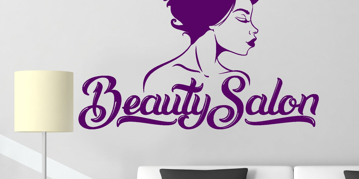 Vinyl Wall Decal Beauty Salon Beautiful Woman Interior Art Stickers Un ...