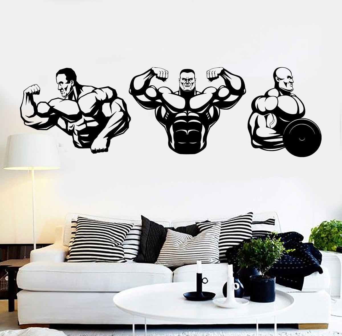 Vinyl Wall Decal Muscle Bodybuilding Gym Fitness Stickers Unique Gift ...