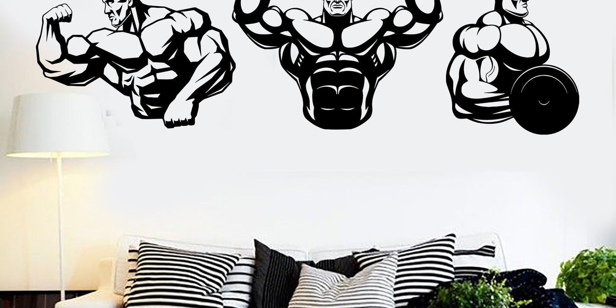 Vinyl Wall Decal Muscle Bodybuilding Gym Fitness Stickers Unique Gift ...