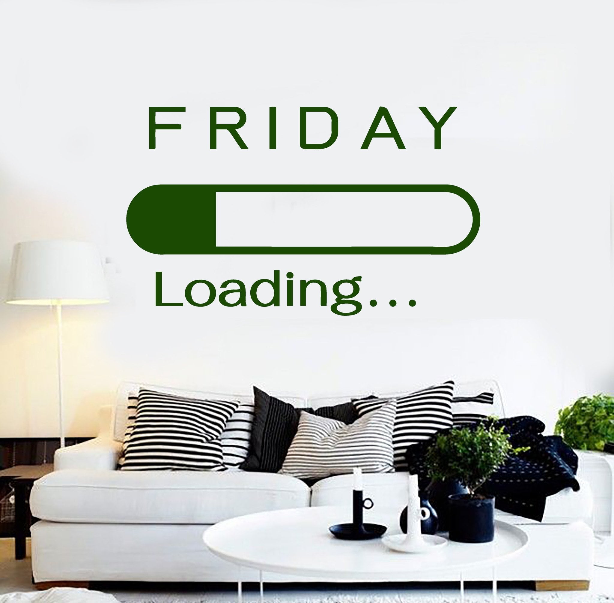 Vinyl Wall Decal Friday Loading Office Art House Interior Stickers Uni ...