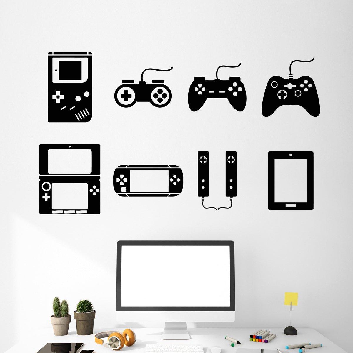 Vinyl Wall Decal Video Game Gamer Console Joystick Room Decor Stickers ...