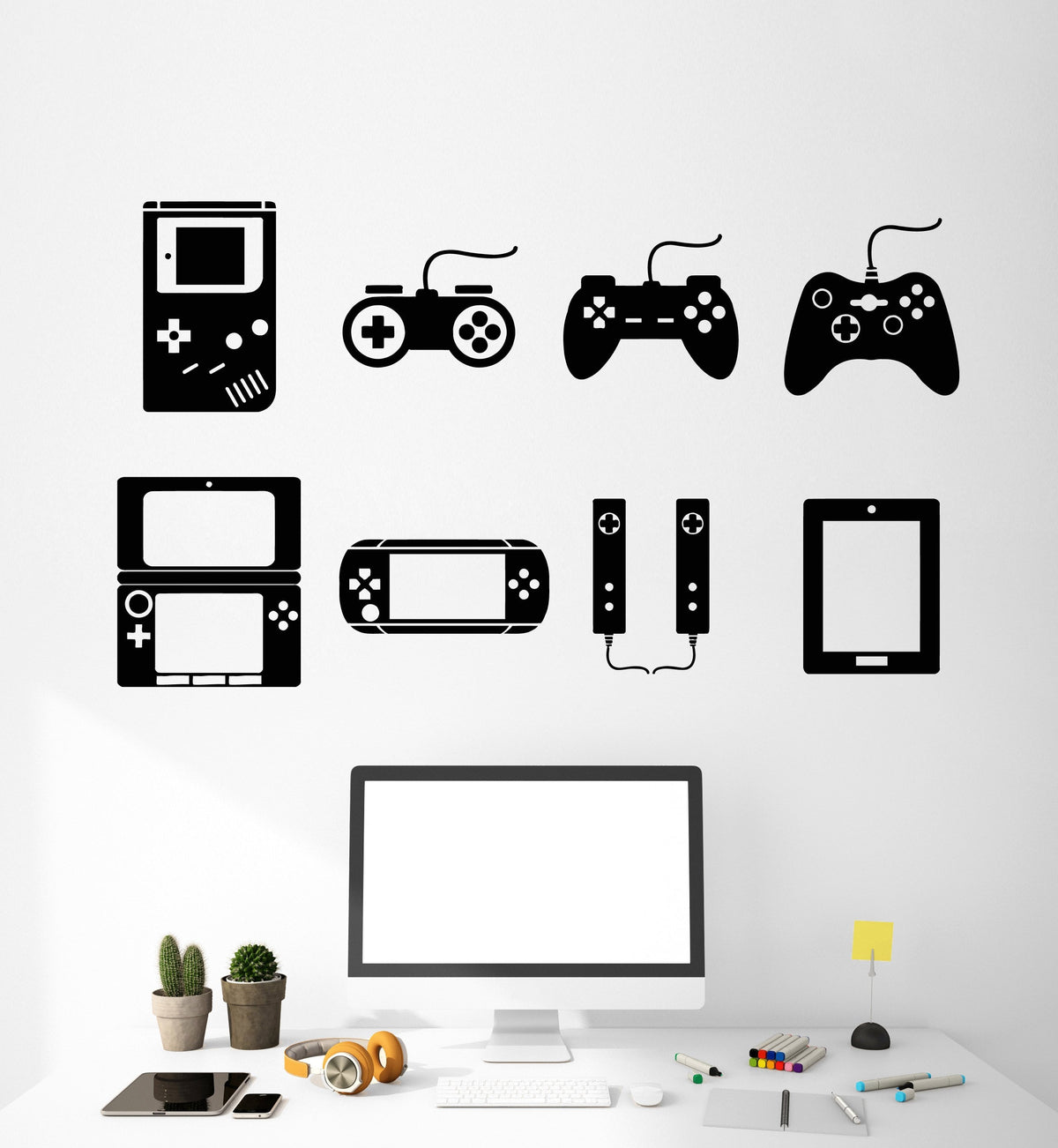 Vinyl Wall Decal Video Game Gamer Console Joystick Room Decor Stickers ...