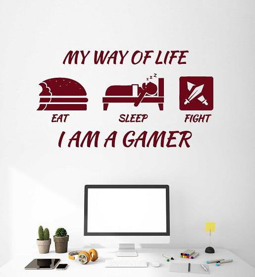 Vinyl Wall Decal Gamer Lifestyle Quote Gaming Play Video Games Stuff R ...
