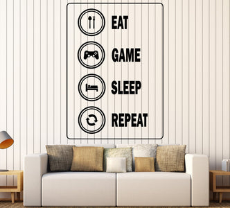 Vinyl Wall Decal Gamer Video Game Player Rules Stickers Unique Gift (8 ...