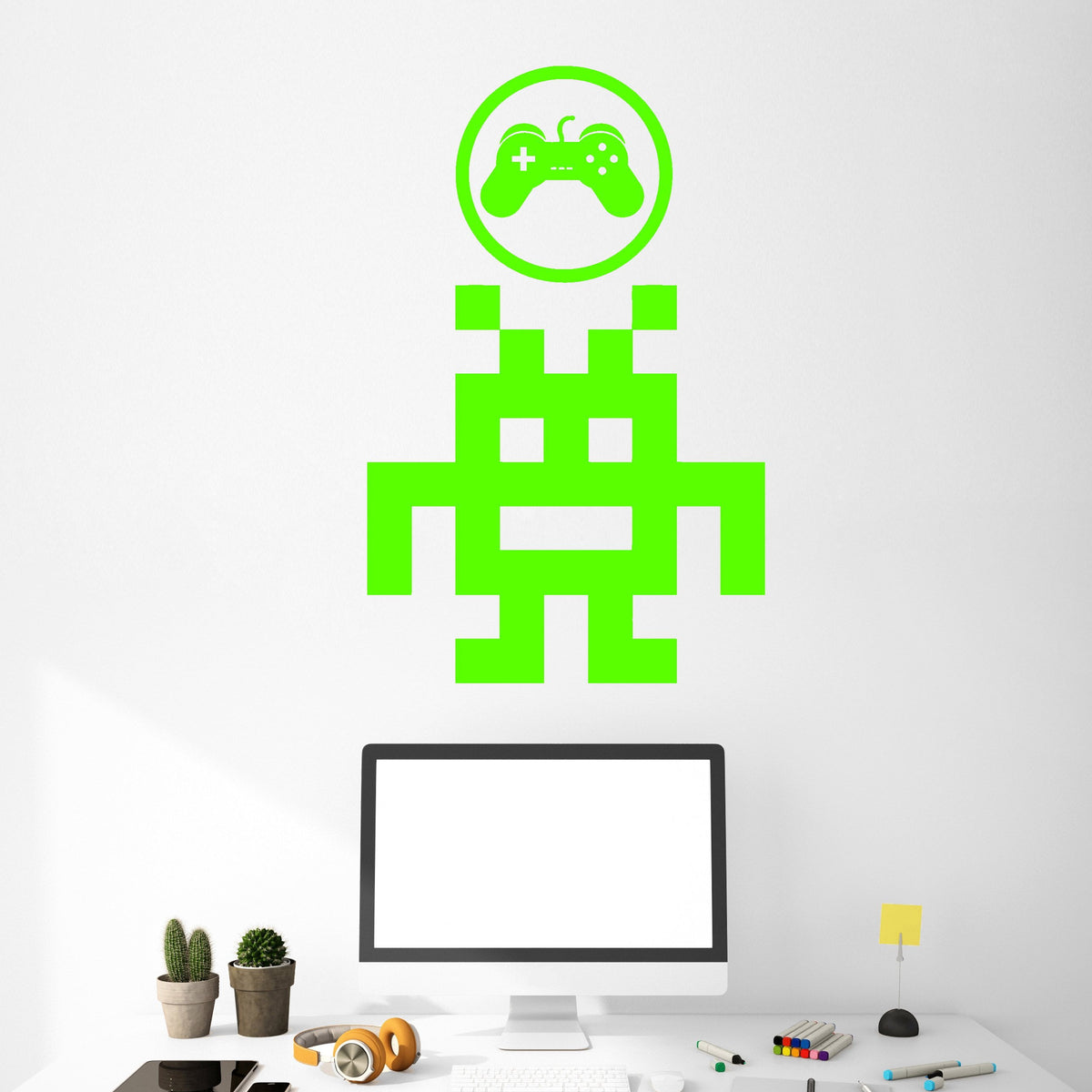 Vinyl Wall Decal Pixel Art Retro Video Game Joystick For Gamer Room St ...