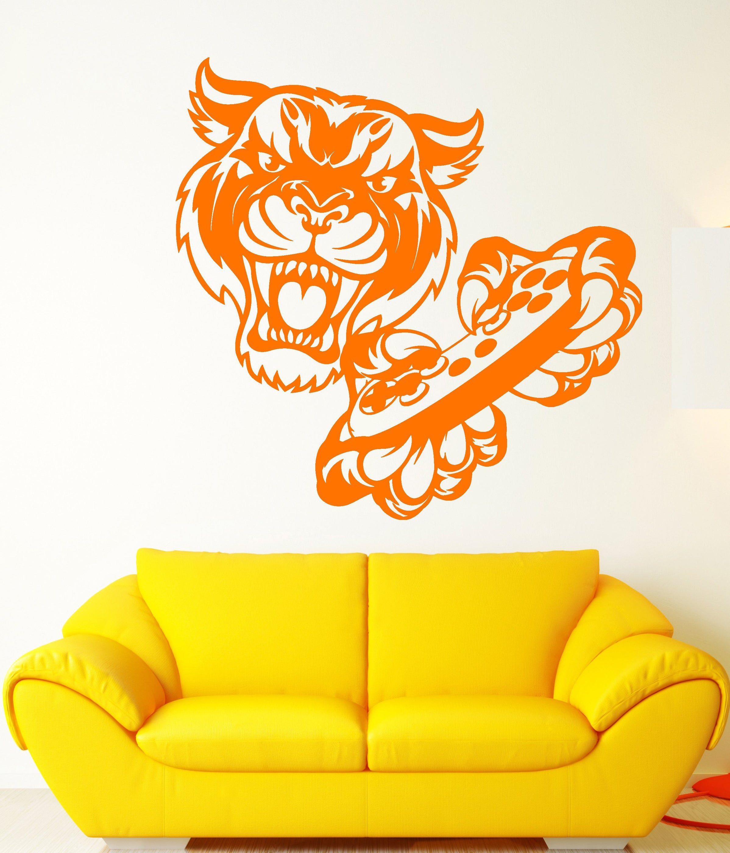 Vinyl Wall Decal Tiger Head Gamer Joystick Video Game Stickers Unique ...