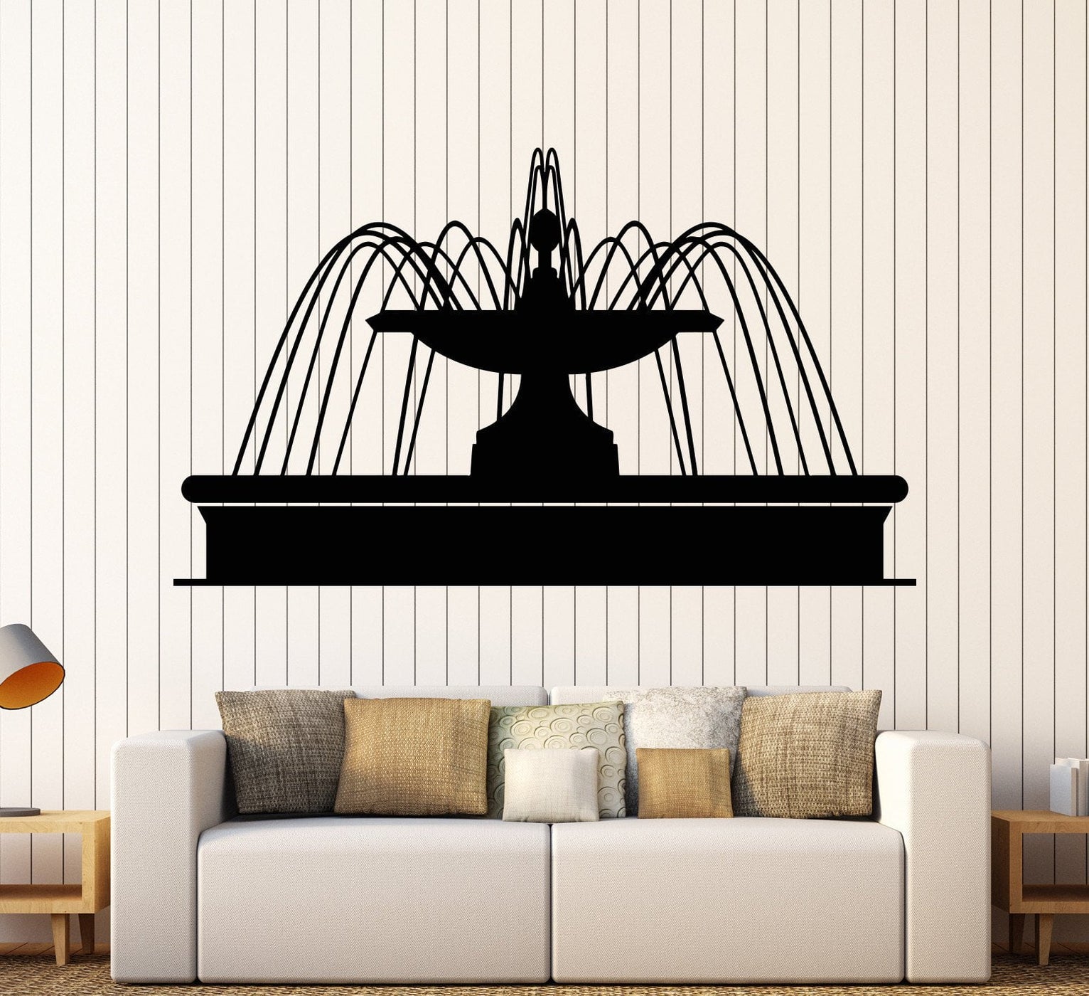Vinyl Wall Decal Fountain Park Water Garden Design Rooms Stickers Uniq ...