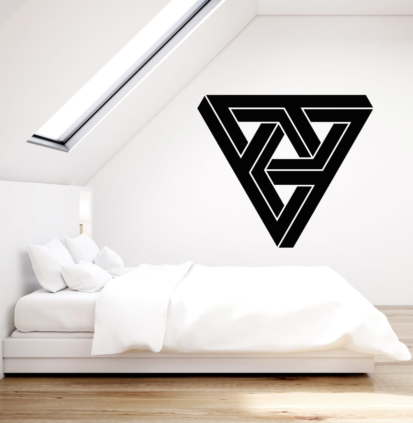 Vinyl Wall Decal Optical Illusion Triangles Geometric Elemen Stickers ...