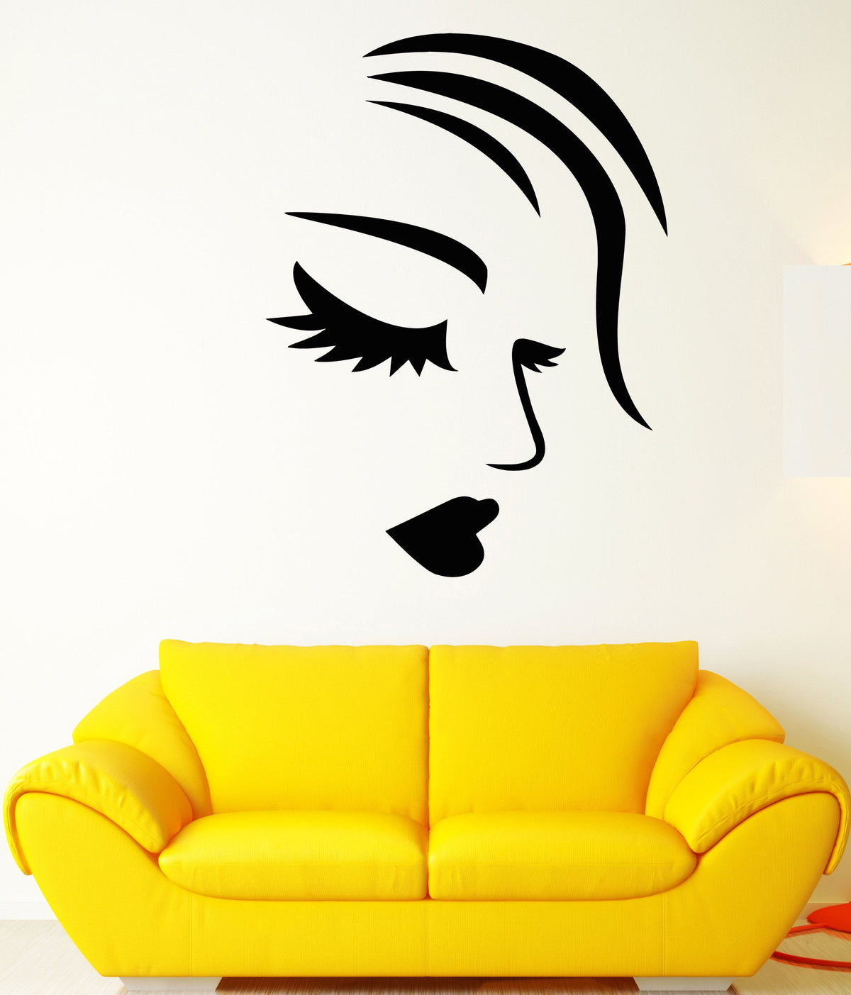 Vinyl Wall Decal Girl Face Sexy Lips Eyelashes Fashion Makeup Stickers ...