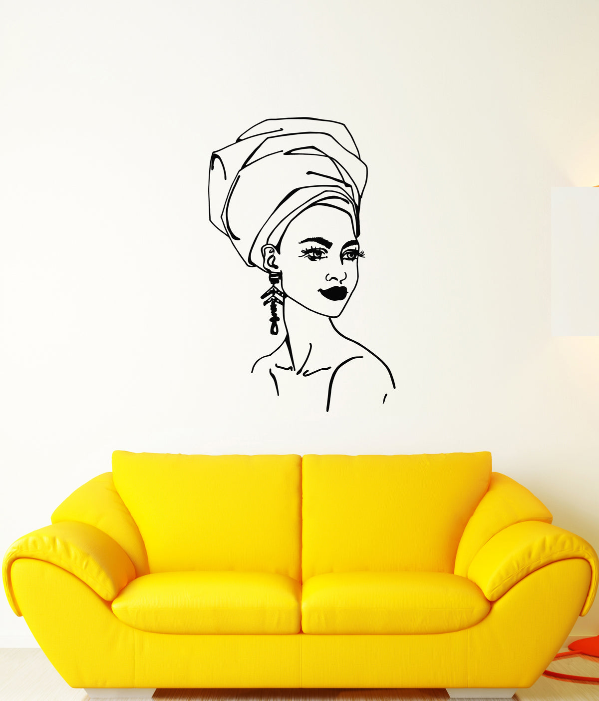 Vinyl Wall Decal African Girl Turban Native Ethnic Style Stickers (369 ...