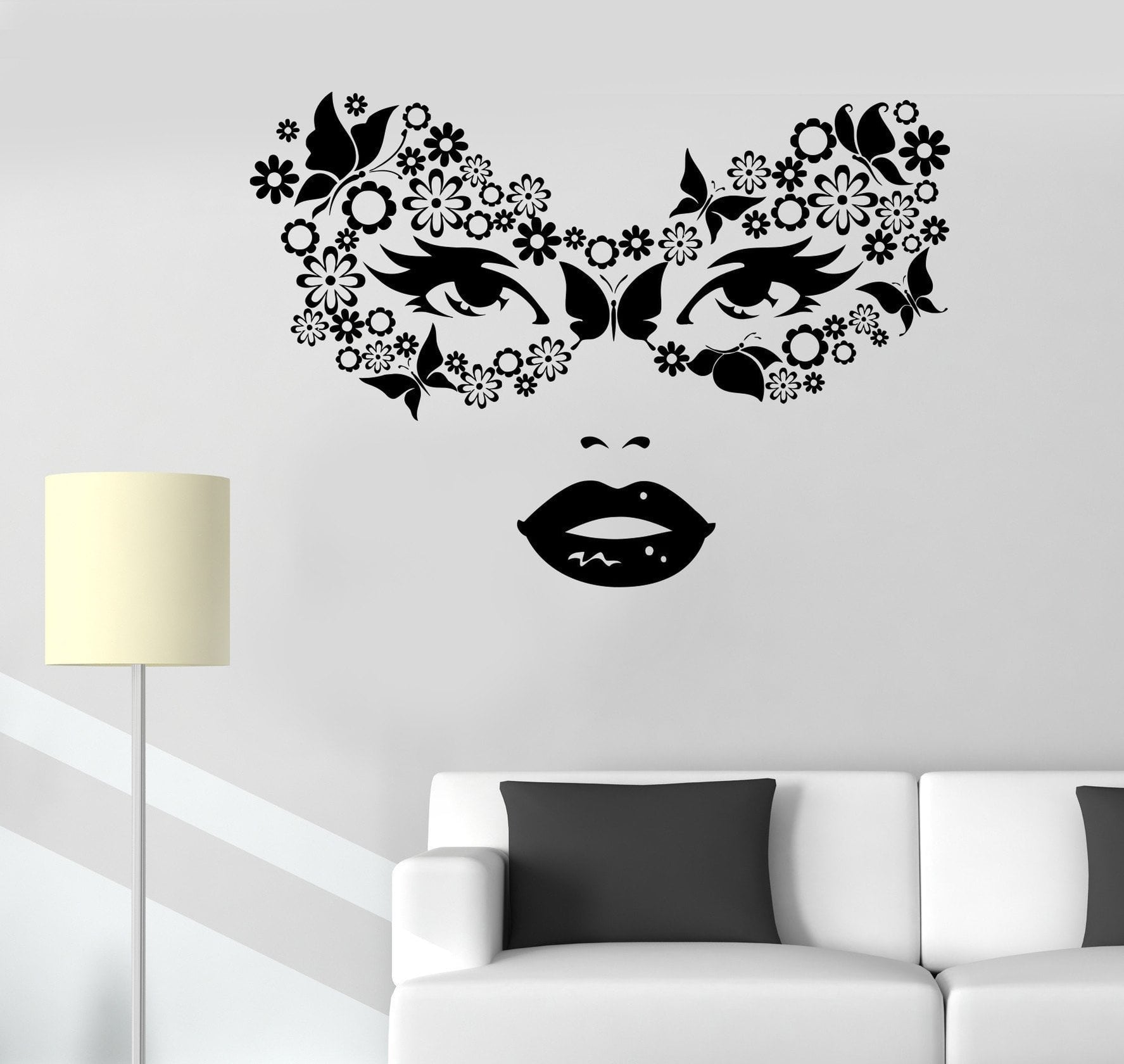 Vinyl Wall Decal Masquerade Carnival Mask Woman Beauty Stickers Unique ...