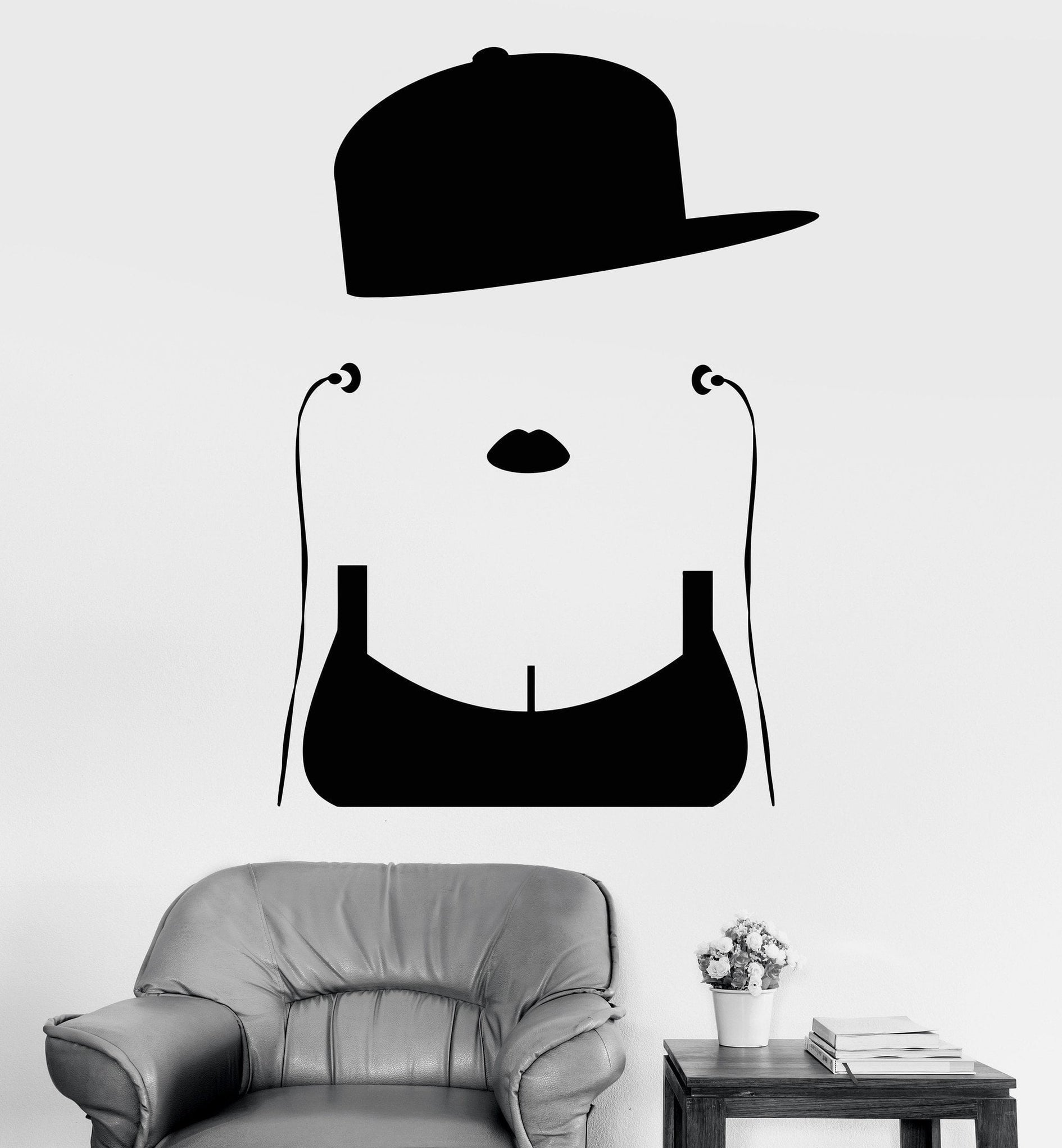Vinyl Wall Decal Headphones Music Lover Teenager Girl Cap Stickers Uni ...