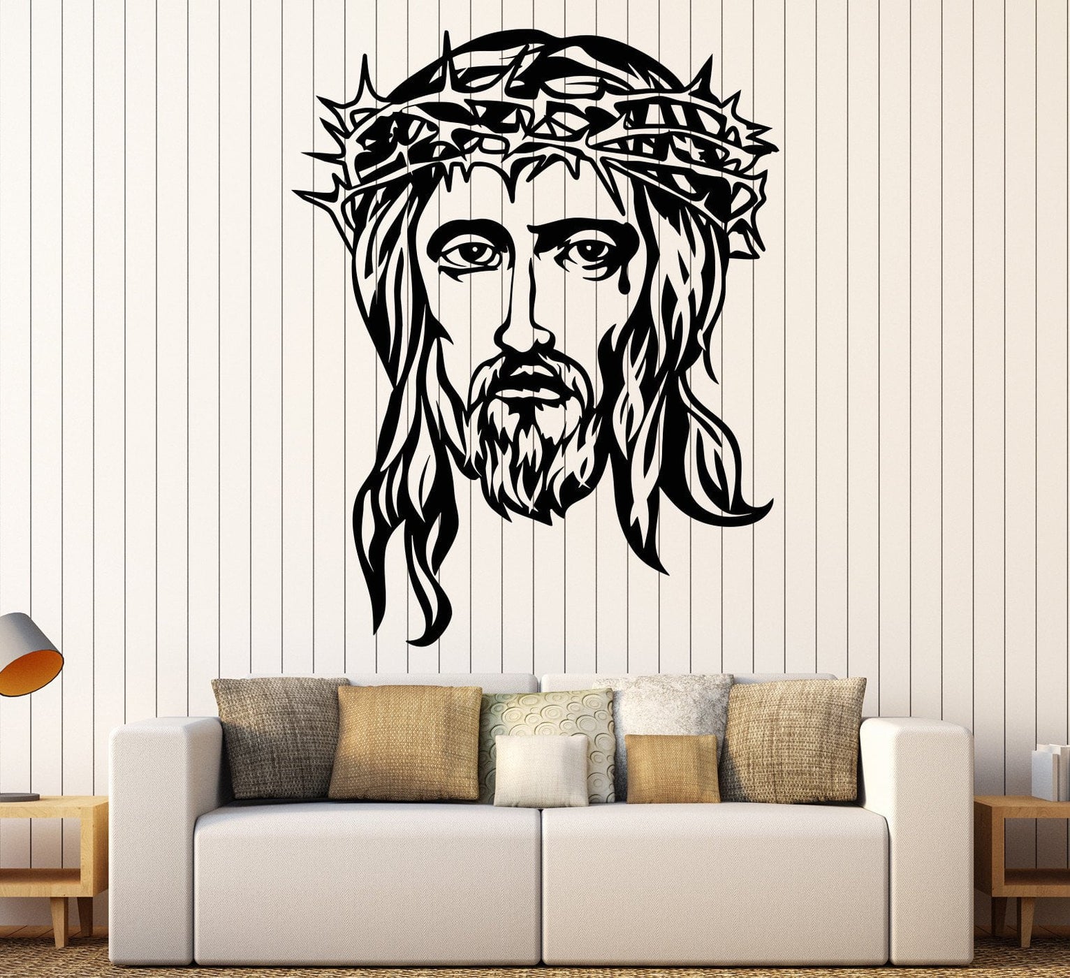 Vinyl Wall Decal God Jesus Head Religion Christianity Christian Sticke ...