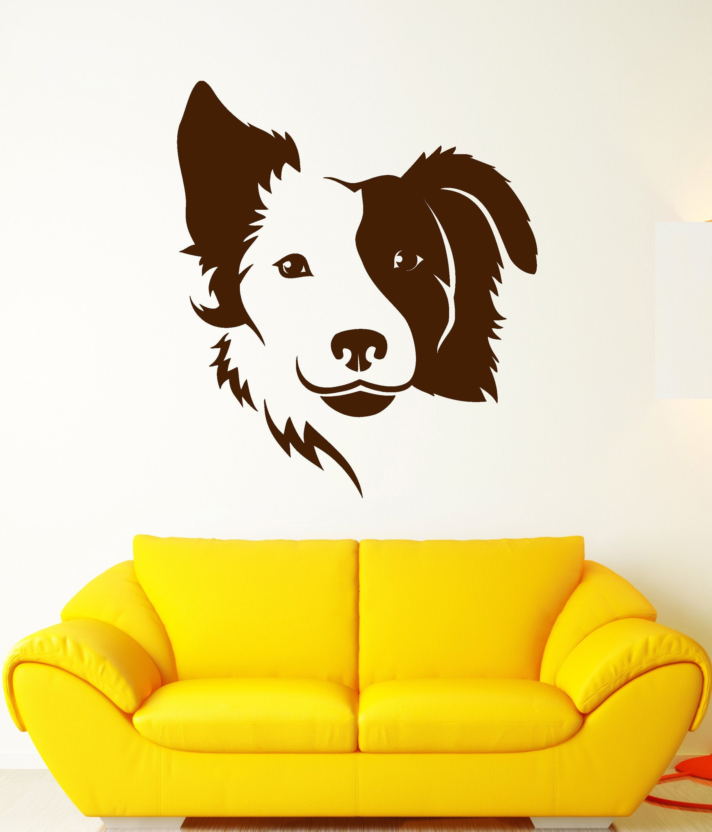 Vinyl Wall Decal Border Collie Shepherd Dog Head Pet Stickers (2259ig ...