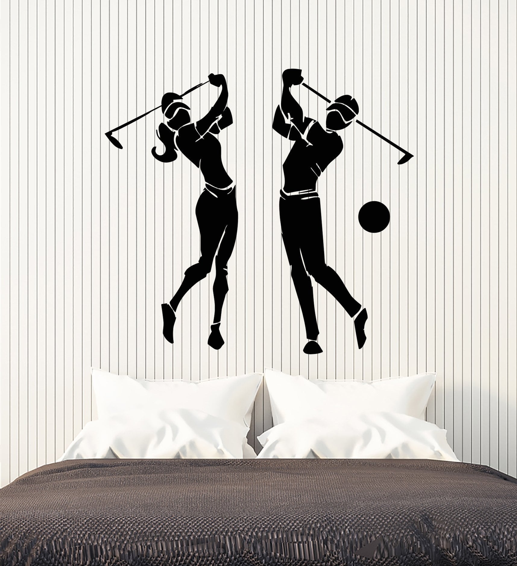 Vinyl Wall Decal Golf Club Sport Players Man And Woman Stickers (2526i ...