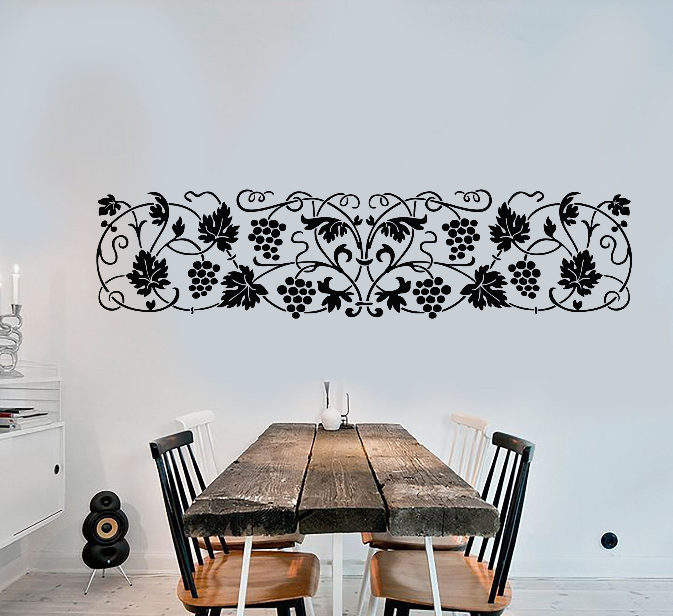 Vinyl Wall Decal Grape Branch Vine Berries Ornament Room Decor Sticker ...