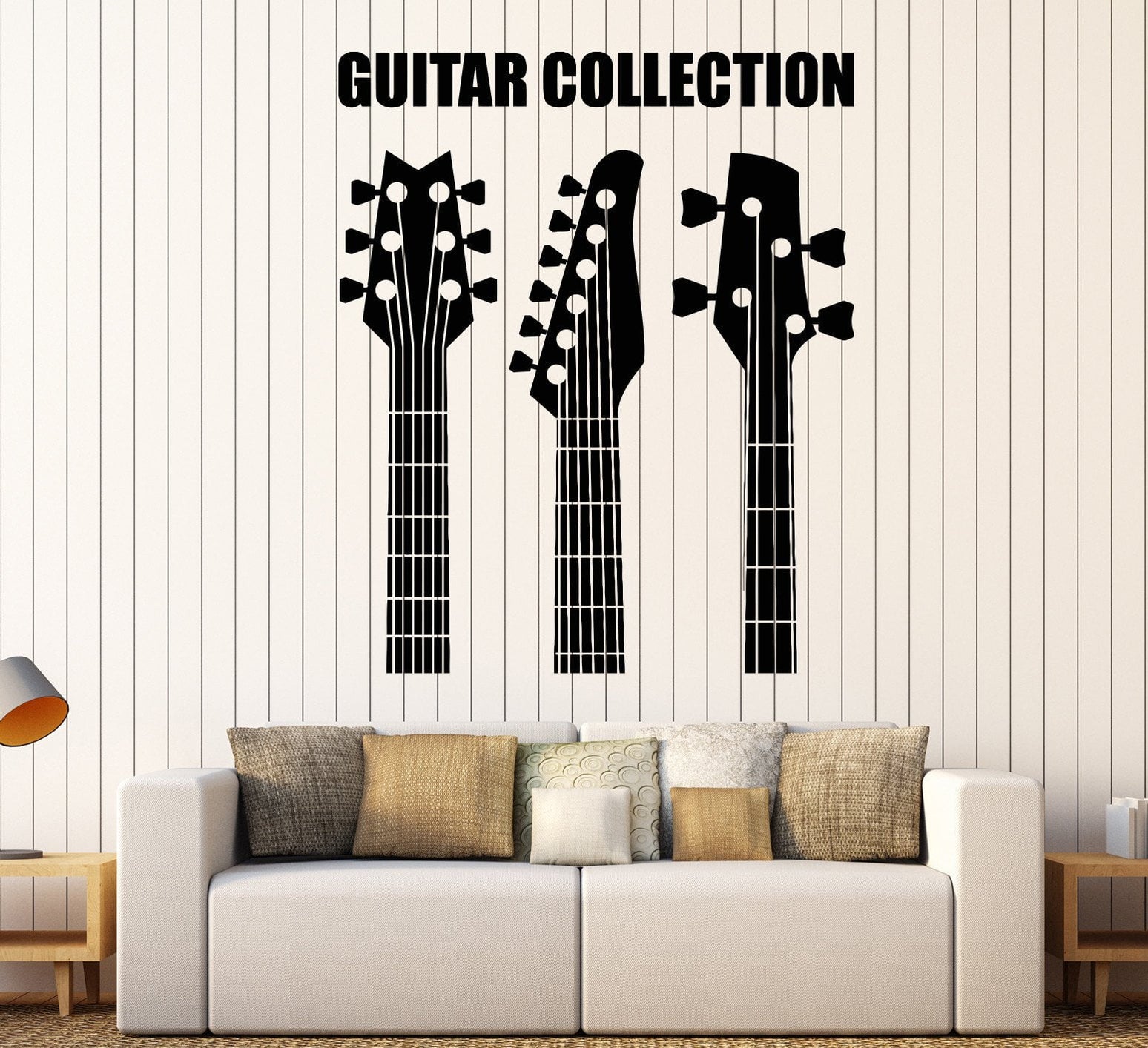 Vinyl Wall Decal Guitar Collection Shop Musical Instruments Stickers U ...