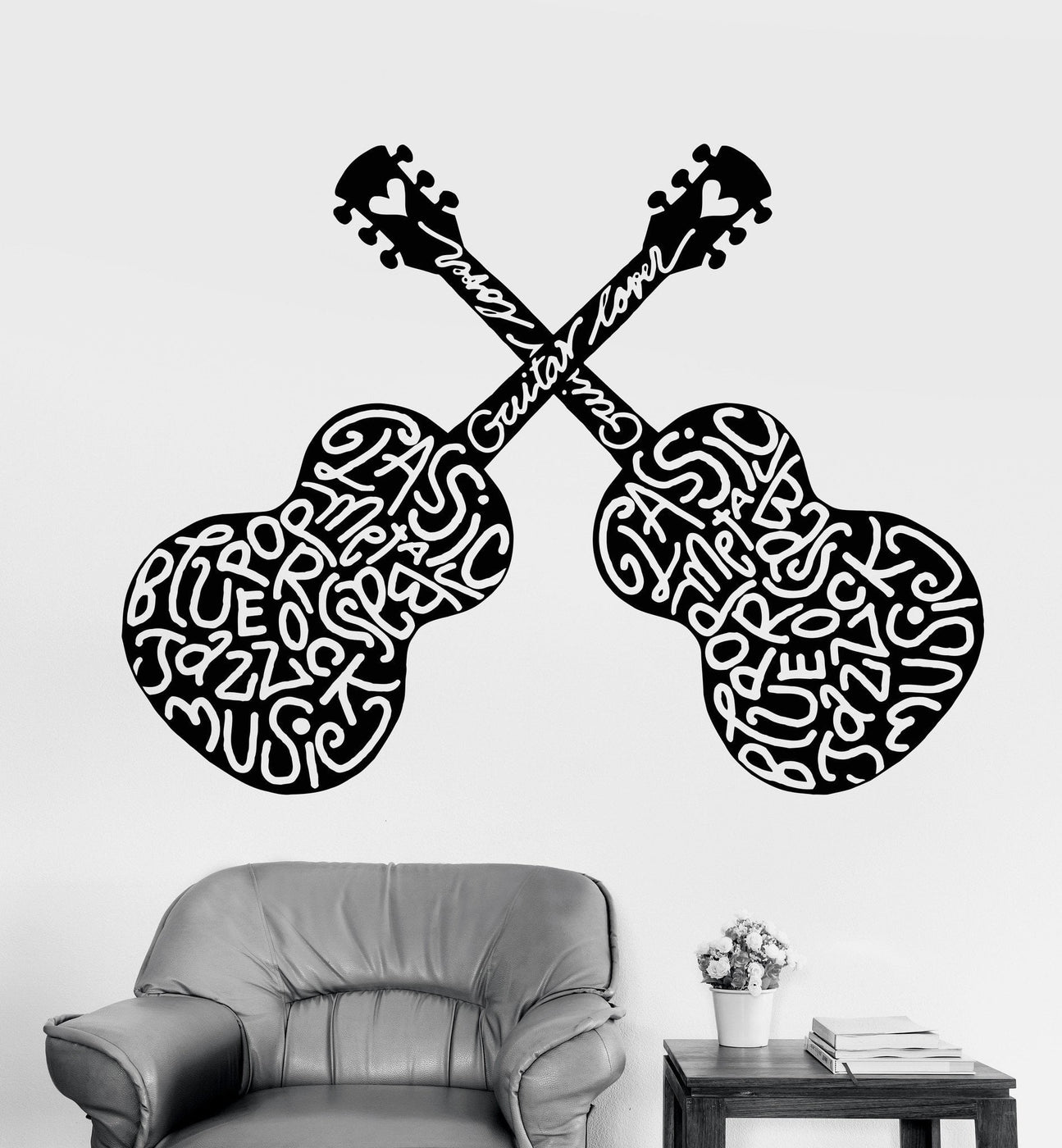 Vinyl Wall Decal Guitar Guitarist Musician Music Lover Stickers Unique ...