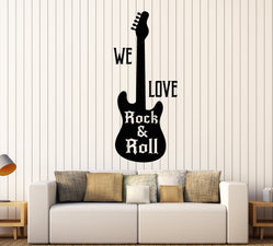 Vinyl Wall Decal Electric Guitar Rock'n'roll Rock Music Musician Stick ...