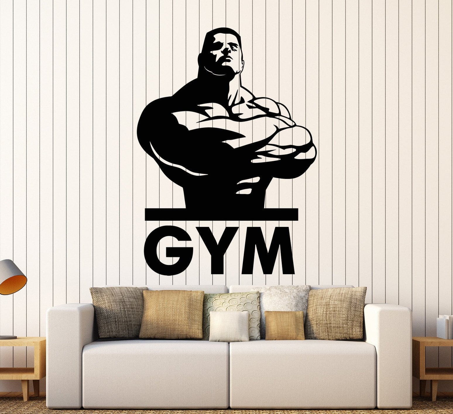 Vinyl Wall Decal Gym Fitness Centre Muscular Beautiful Body Stickers U ...