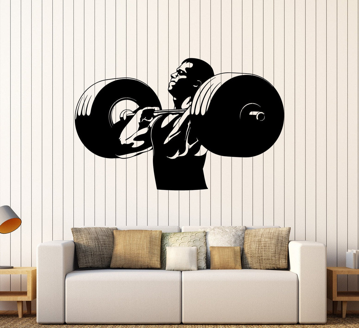 Vinyl Wall Decal Gym Fitness Muscled Bodybuilding Sports Art Stickers ...