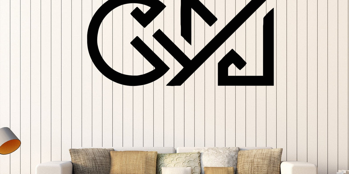 Vinyl Wall Decal Gym Word Minimalism Calligraphy Fitness Club Stickers ...