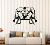 Vinyl Wall Decal Muscle Gym Bodybuilding Muscled Man Stickers Unique G ...