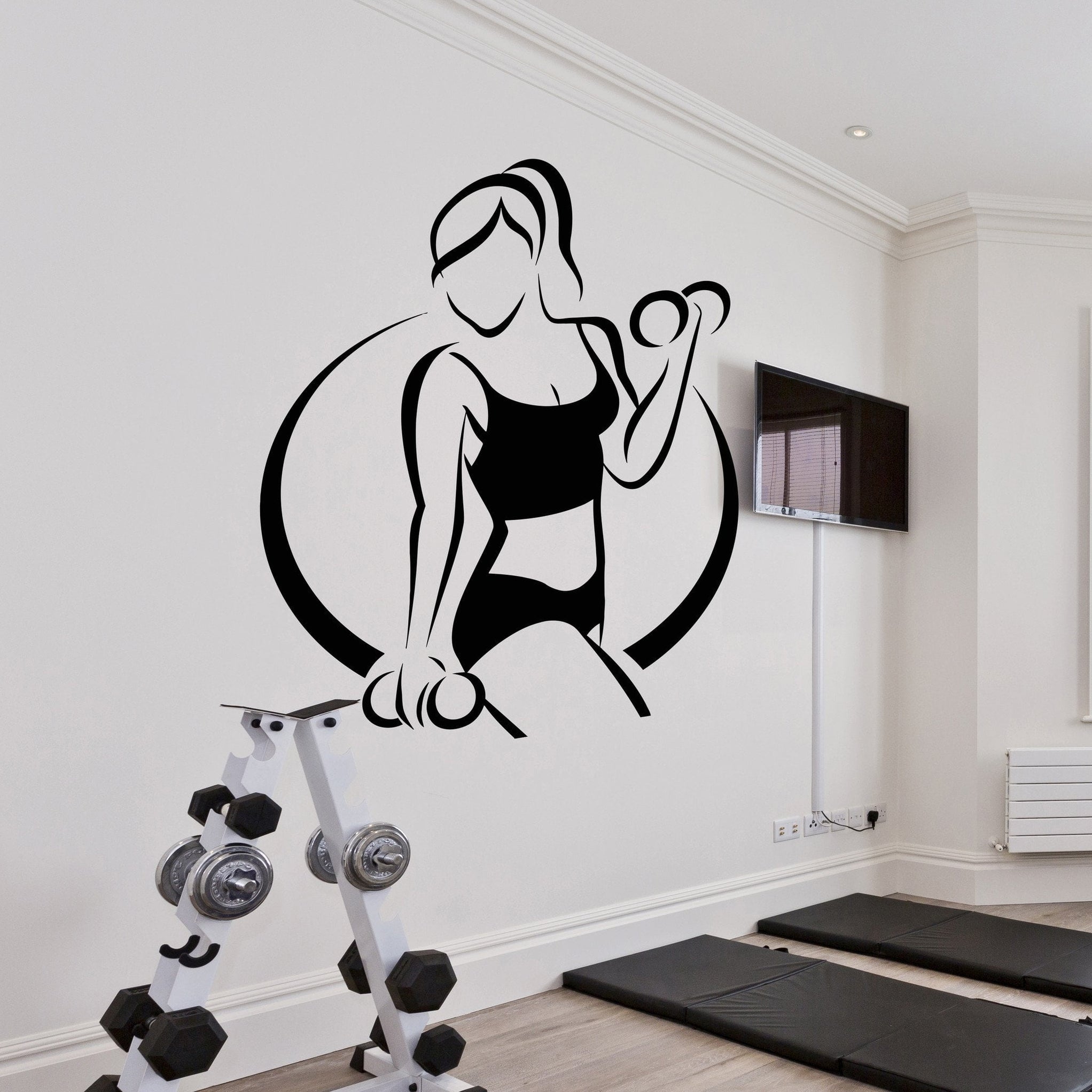 Vinyl Wall Decal Fitness Gym Sport Girl Beautiful Body Health Stickers ...