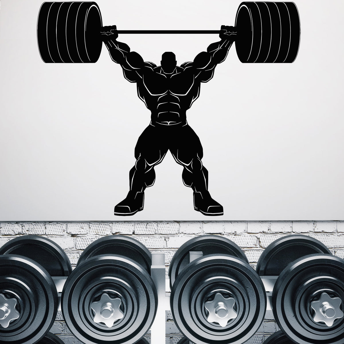 Vinyl Wall Decal Bodybuilder Gym Fitness Barbell Muscles Stickers (218 ...