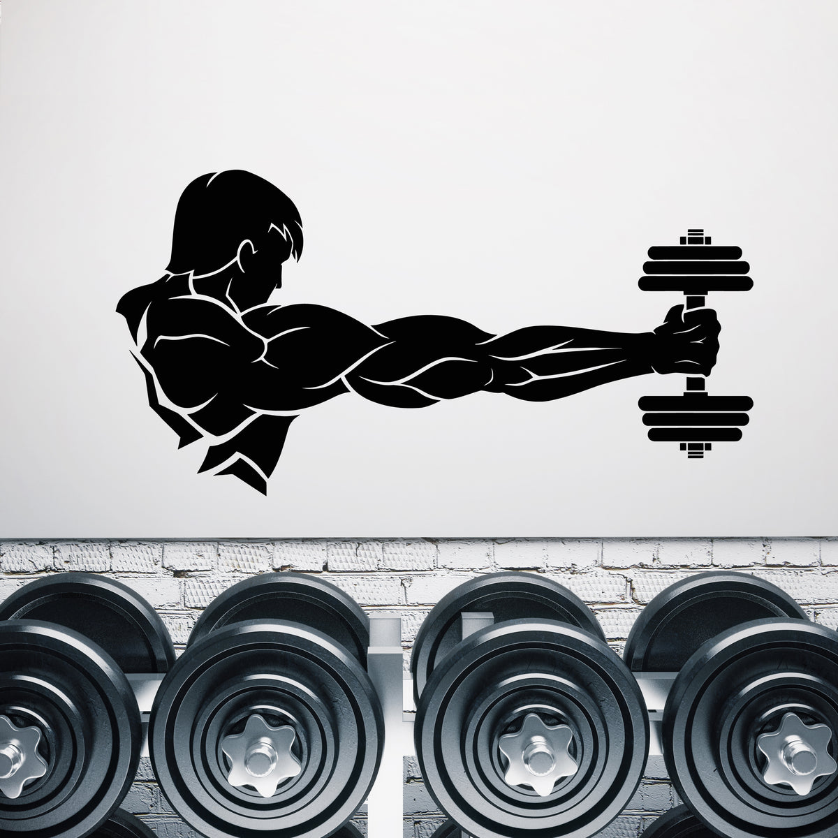 Vinyl Wall Decal Gym Fitness Dumbbell Muscles Sport Body Stickers (359 ...