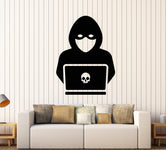 Vinyl Wall Decal Computer Hacker Programmer Skull Stickers (2342ig ...