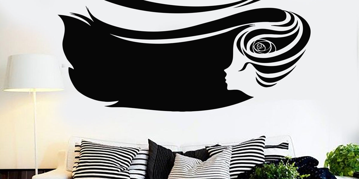 Vinyl Wall Decal Hair Design Beauty Salon Barbershop Hairdresser Stick ...