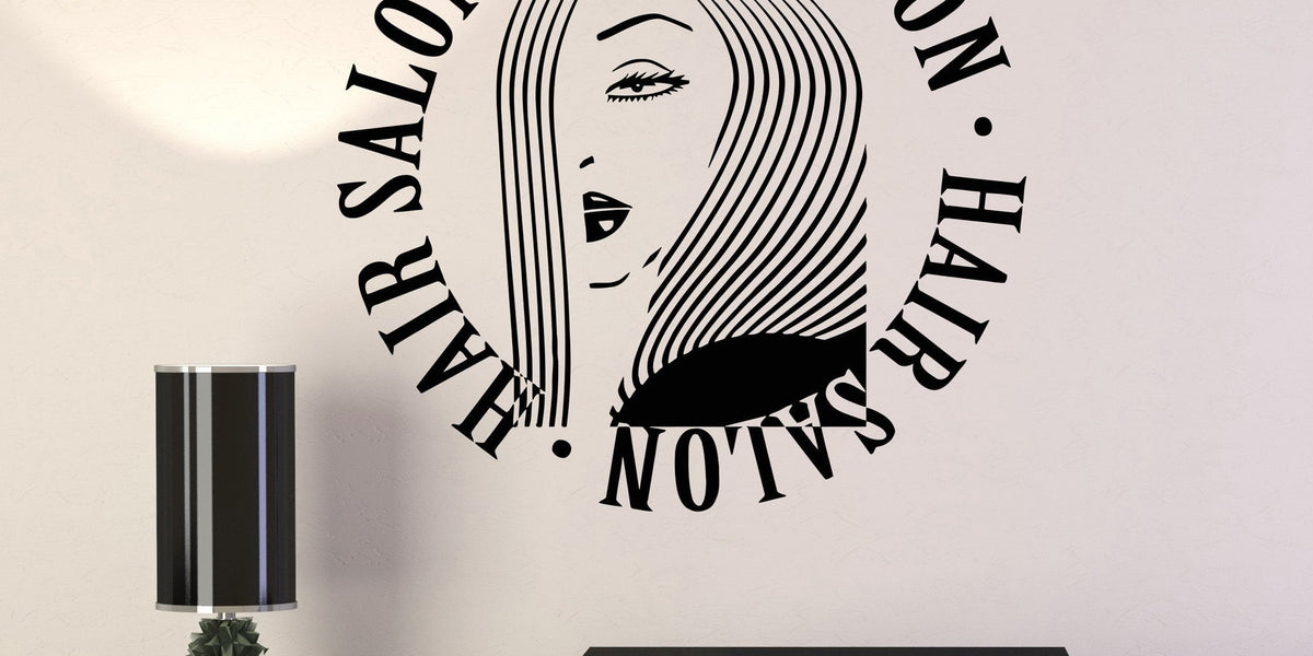 Vinyl Wall Decal Hair Salon Barbershop Woman Spa Beauty Stylist Sticke ...