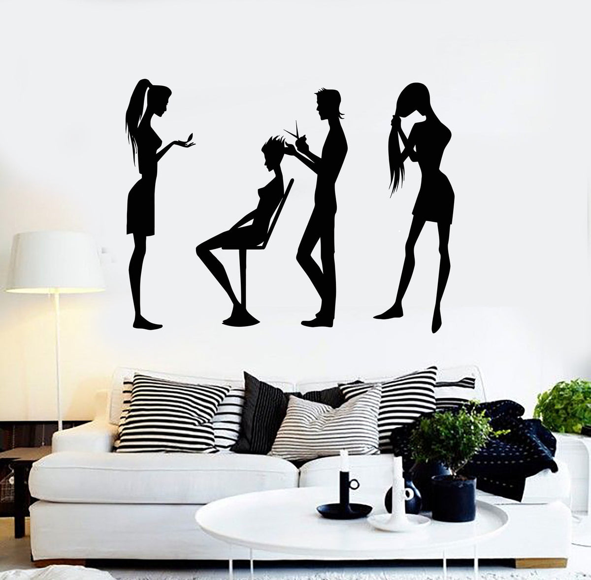 Vinyl Wall Decal Hair Salon Beauty Fashion Hairdresser Stylist Sticker ...