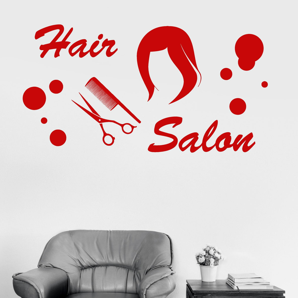 Vinyl Wall Decal Hair Salon Stylist Barbershop Hairdresser Stickers Mu ...
