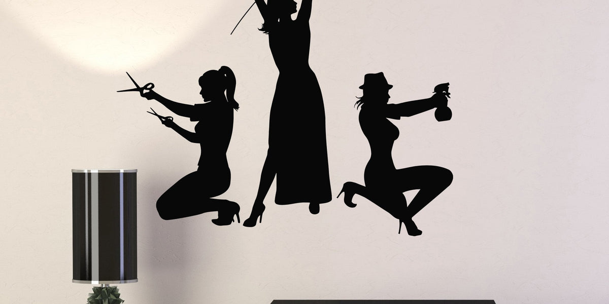 Vinyl Wall Decal Hairdressers Hair Salon Stylist Beauty Stickers Mural ...