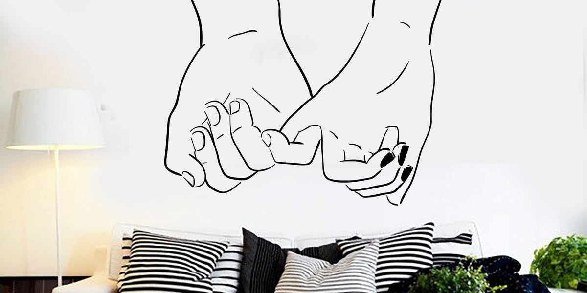 Vinyl Wall Decal Love Couple Hands Romantic Room Stickers Unique Gift ...