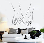 Vinyl Wall Decal Love Couple Hands Romantic Room Stickers Unique Gift ...